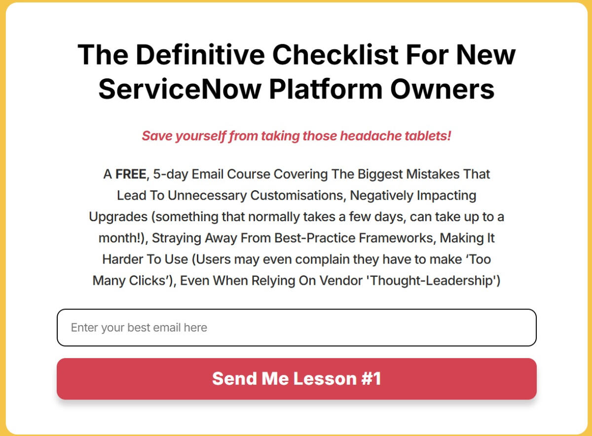 The Definitive ServiceNow Checklist
